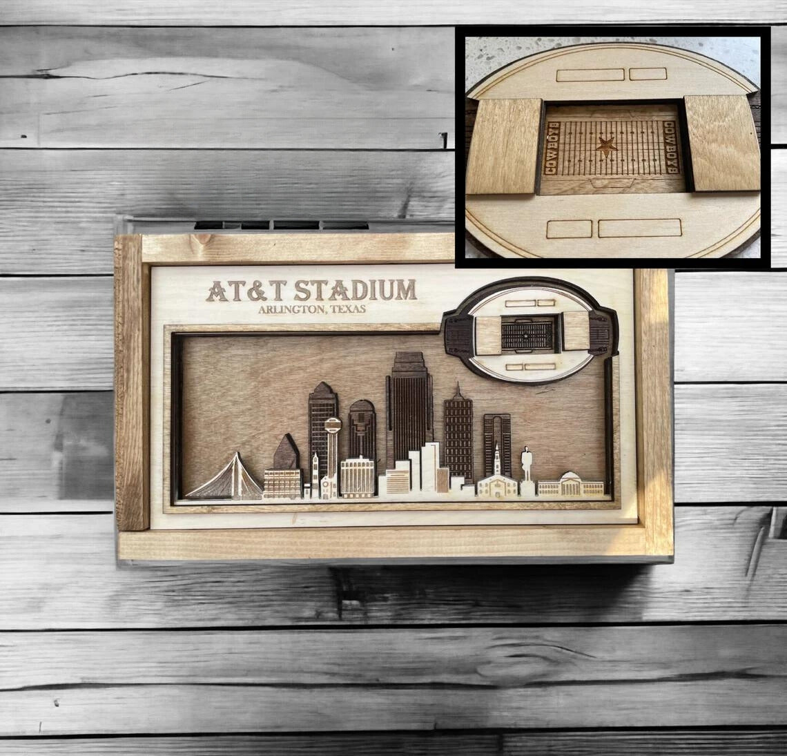 Dallas, Texas Skyline and 3D Football Stadium– Archi Gifts