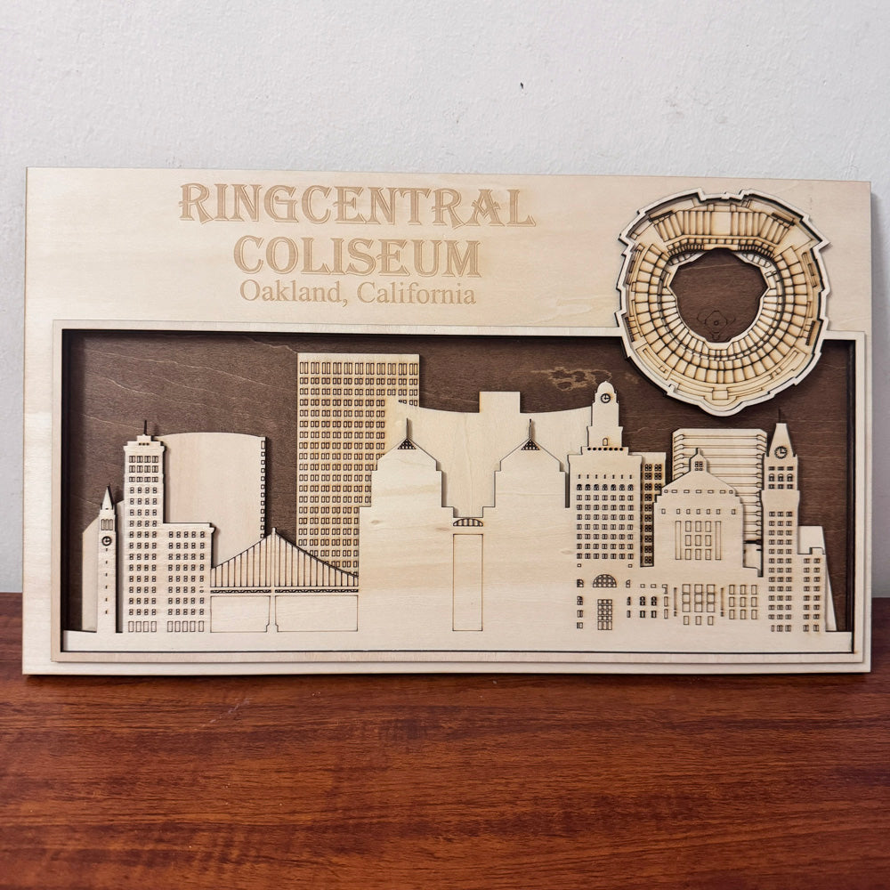Ringcentral Coliseum & Oakland, California Skyline Wood Sign – Archi Gifts
