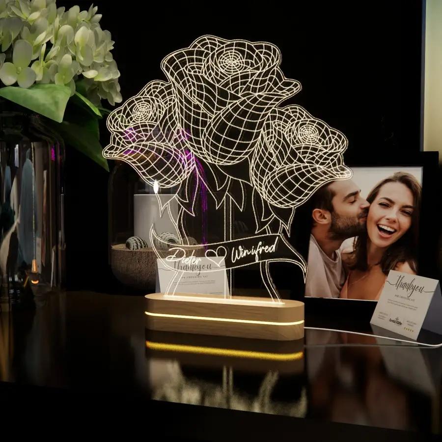 Personalized Heart-shaped Bedside Lamp - N04 – Archi Gifts